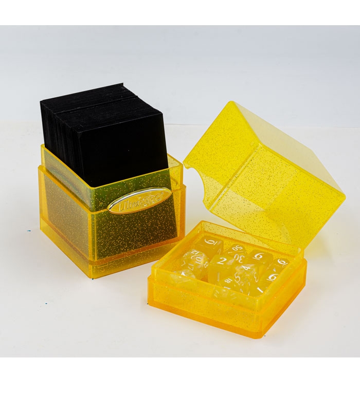 Caja de mazo Satin Tower Deck Box - Glitter Amarillo. Distribuidor