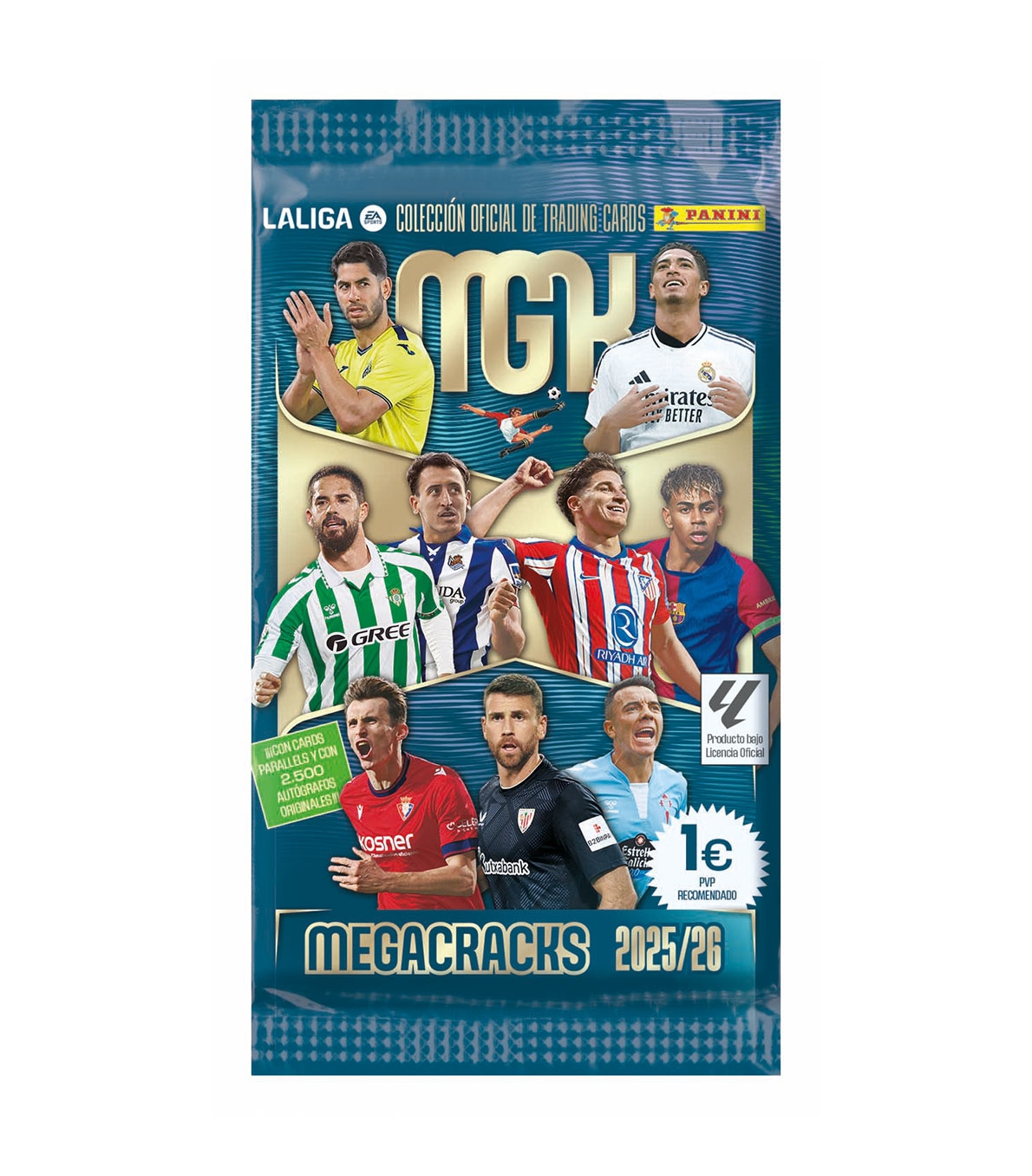 Caja 50 Sobres Megacracks 2025/26 de Panini Cromos. Distribuidor España.